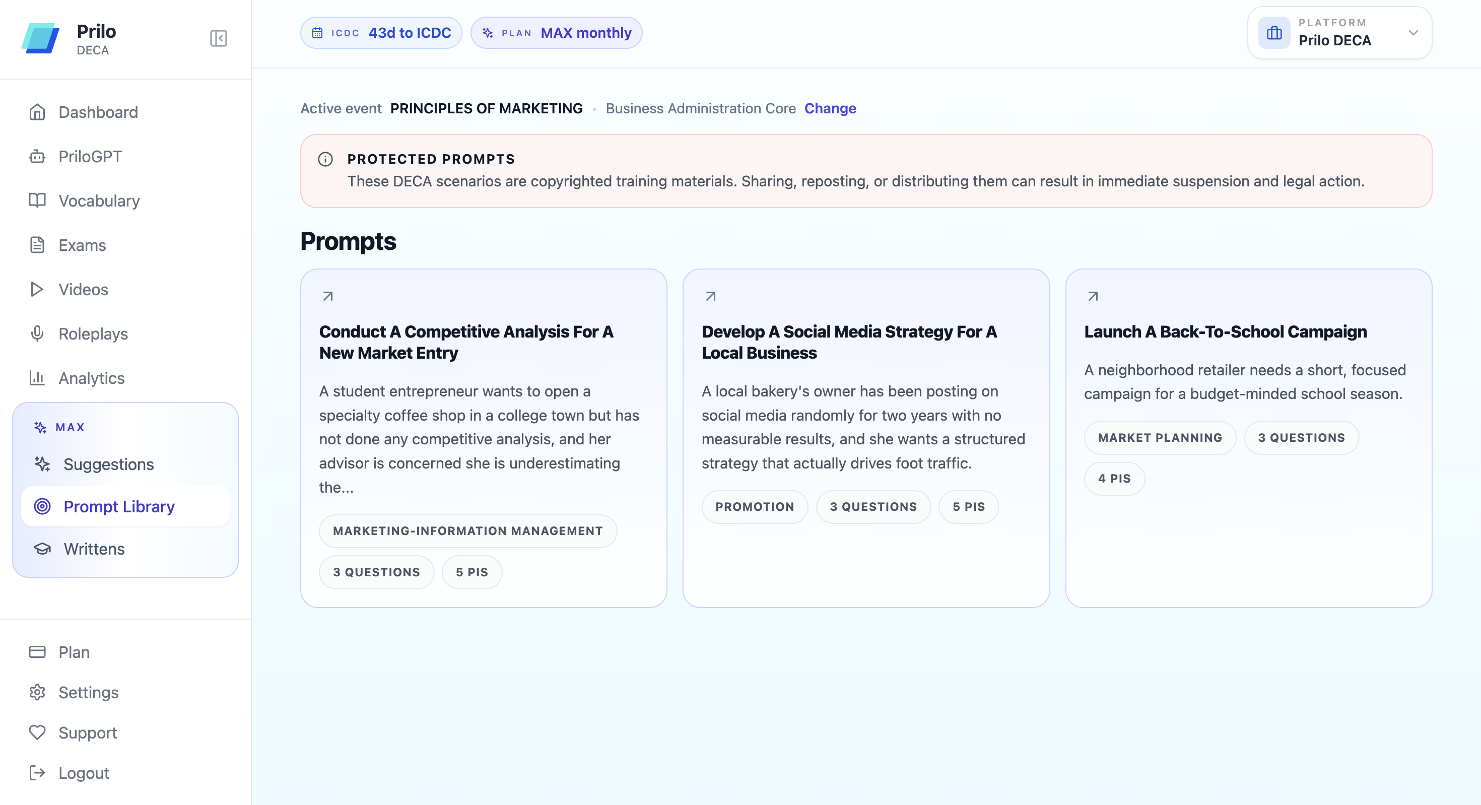 Prilo - AI Study Platform for DECA, WSC, FBLA, and HOSA